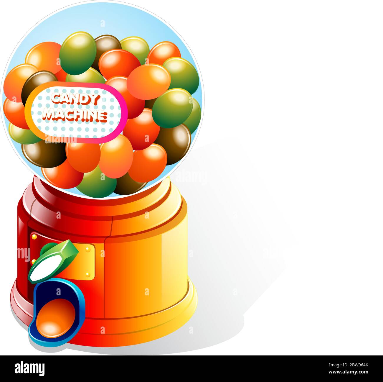 Illustration of candy machine, with white background vector Stock ...