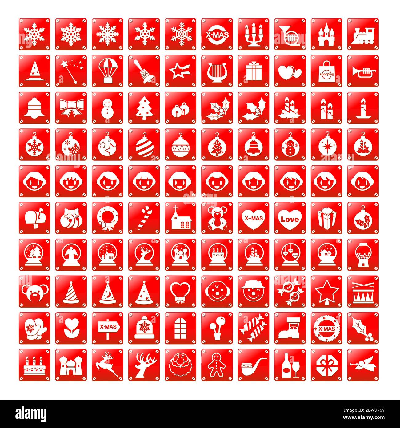 Set of christmas icon, with white background vector Stock Vector Image ...