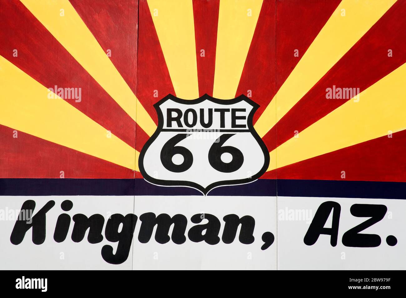 Sign for Historic Route 66, Kingman City, Arizona, USA Stock Photo - Alamy