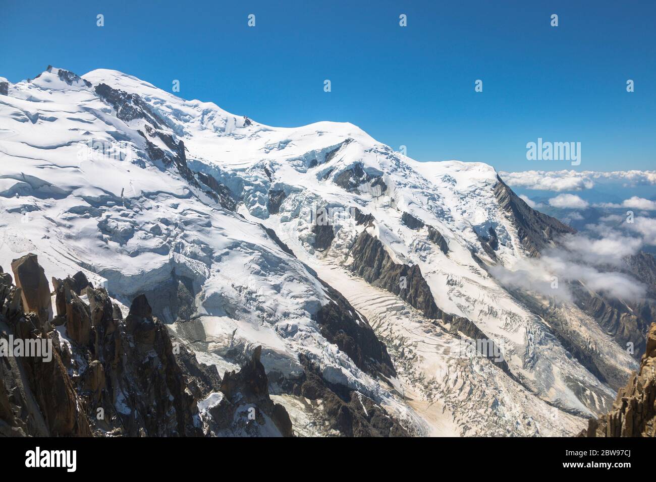 Mont Blanc three mounts route (par les 3 monts) over Mont-blanc du Tacul, Mont Maudit and the ...
