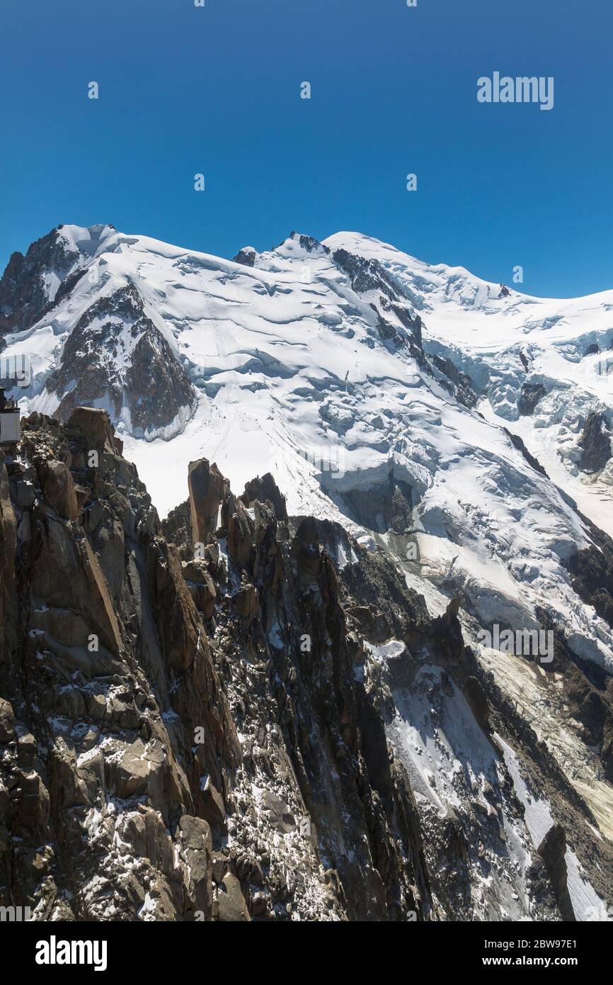 Mont Blanc three mounts route (par les 3 monts) over Mont-blanc du Tacul, Mont Maudit and the ...