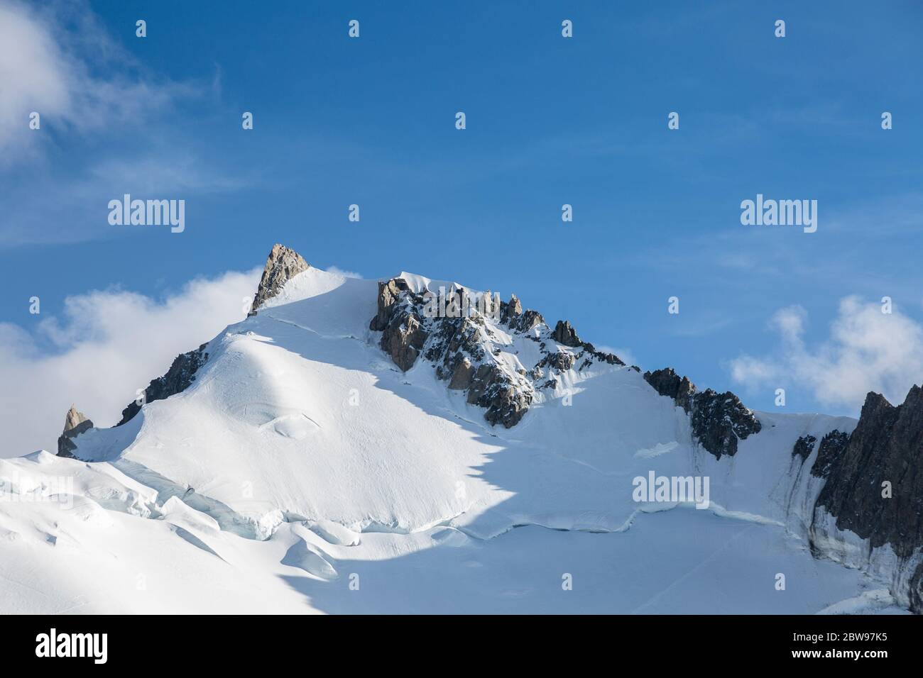 Mont Maudit and the climbing way to the main mountain in Alps - Mont ...