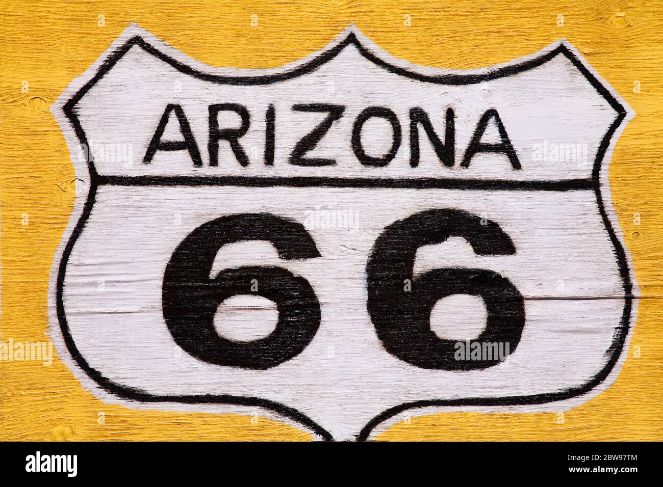 Route 66 sign at Stewart's Petrified Wood Store, Chambers, Arizona, USA ...