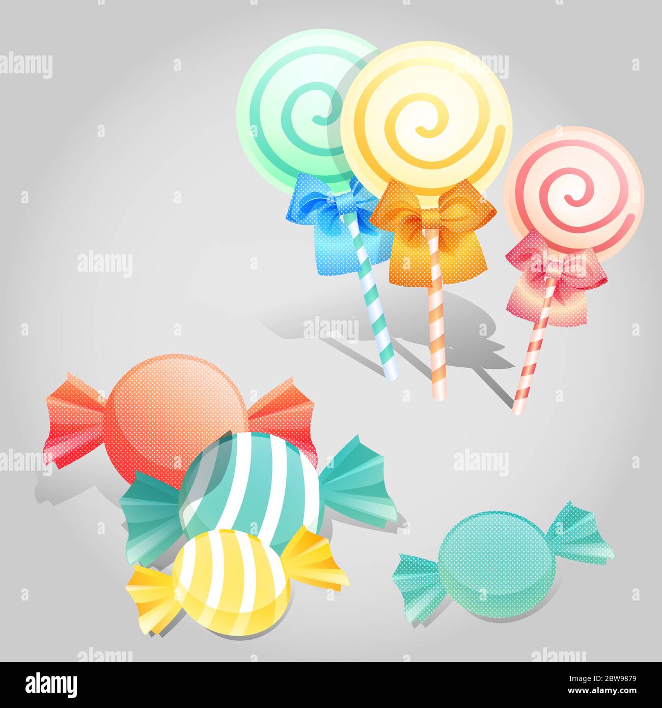 Illustration of candy, with gray background vector Stock Vector Image ...