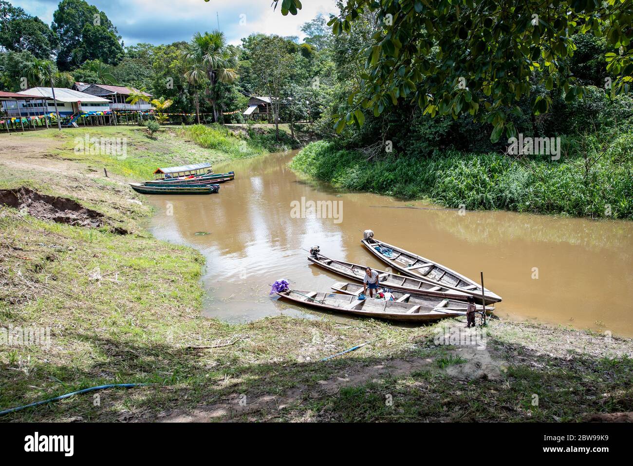 Yagua Village near Iquitos, Peru Stock Photo - Alamy