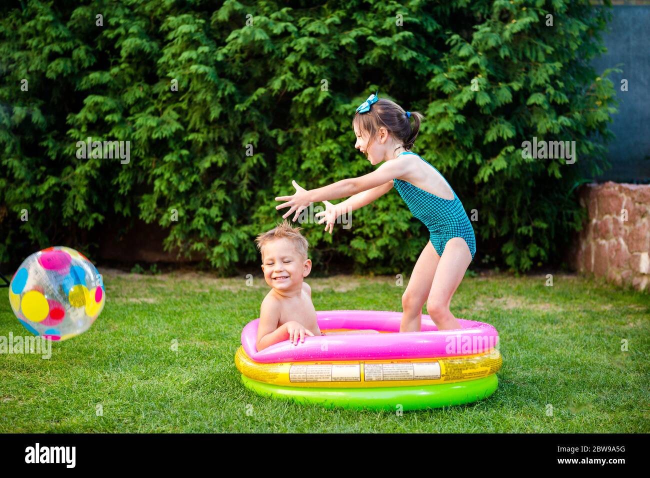 Children Playing In Inflatable Baby High Resolution Stock Photography ...