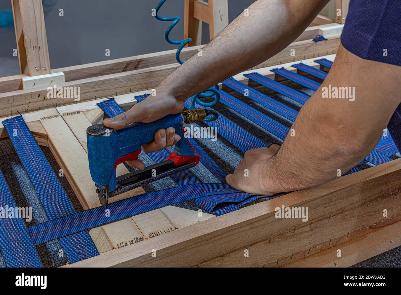 Manufacture of Furniture Seats. Professional male carpenter ...