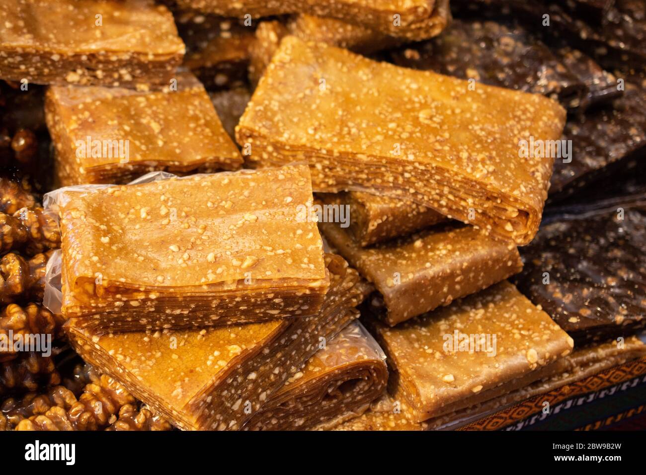 Turkish style dried fruit pulp as snack food Stock Photo - Alamy