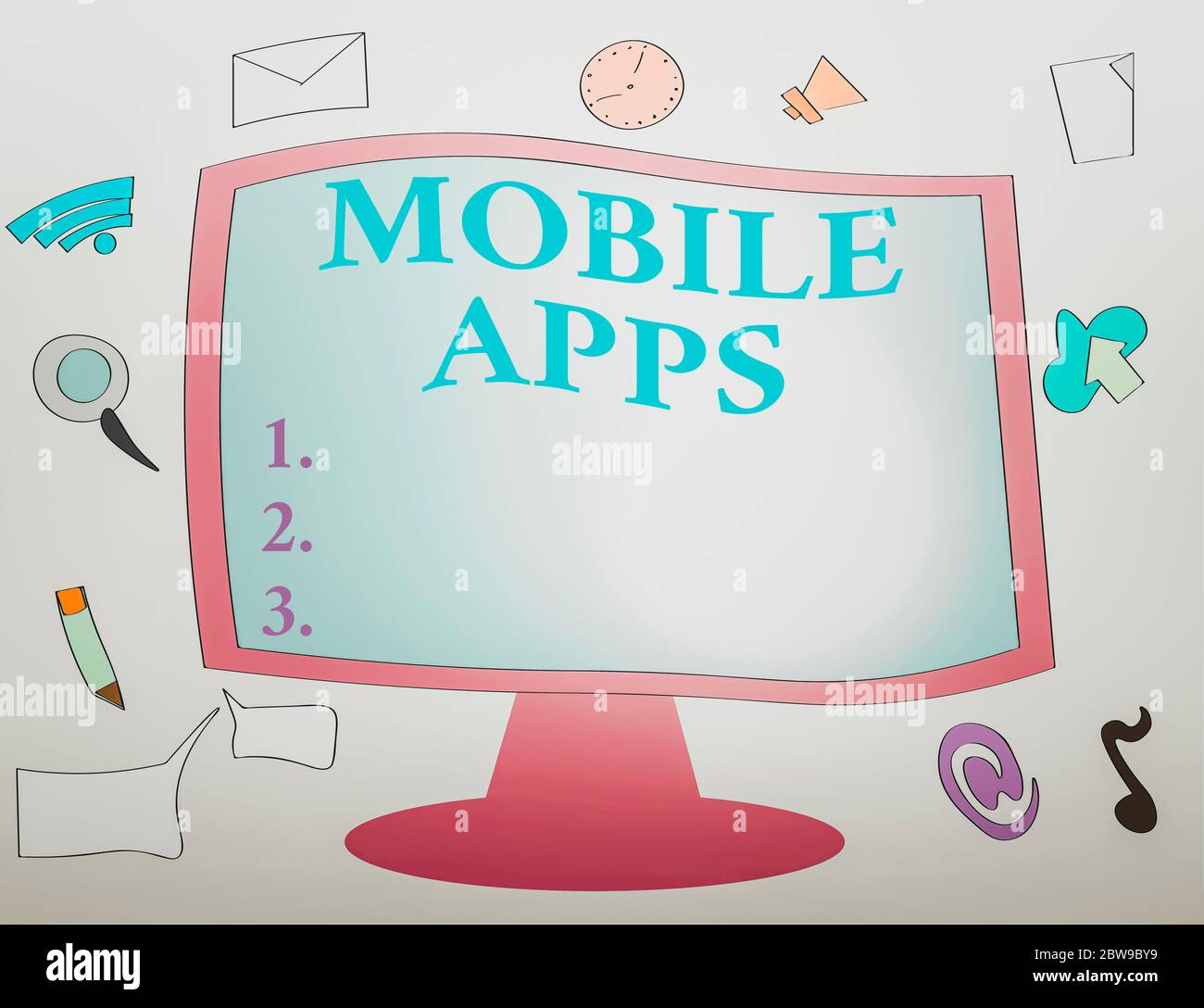 Writing Note Showing Mobile Apps Business Concept For A Software