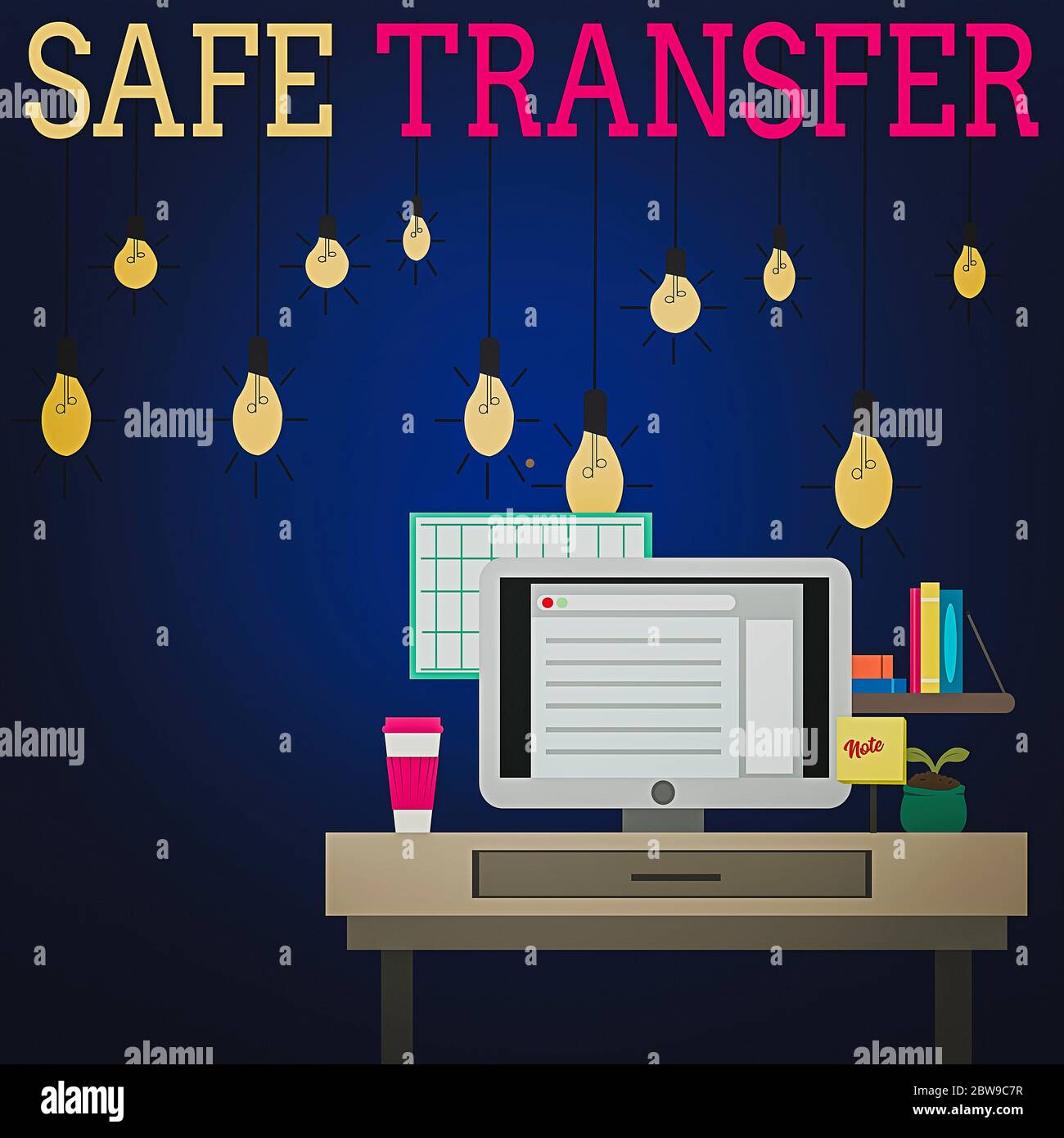 Word writing text Safe Transfer. Business photo showcasing transmitting ...