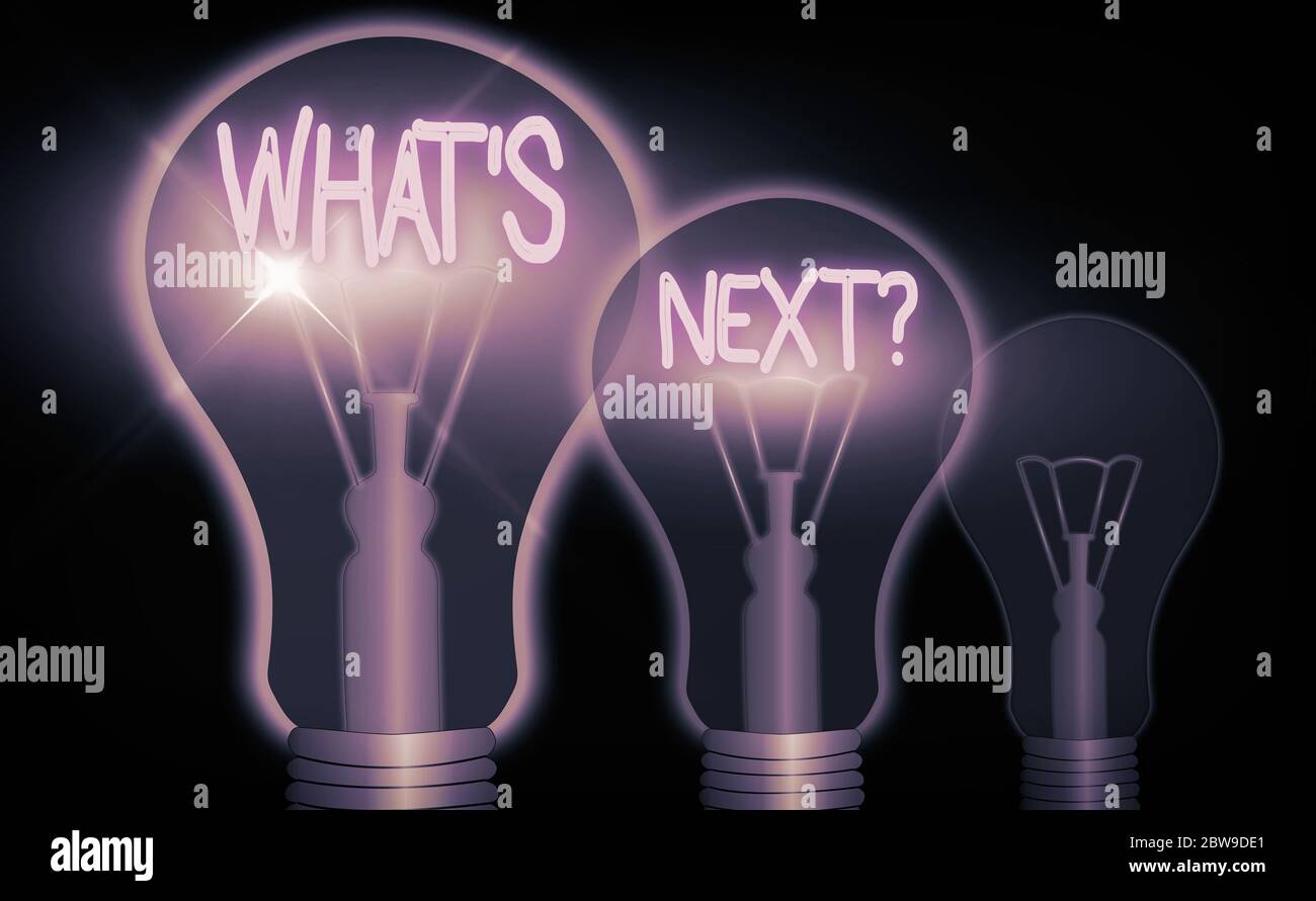 Handwriting text writing Whats Next Question. Conceptual photo ...