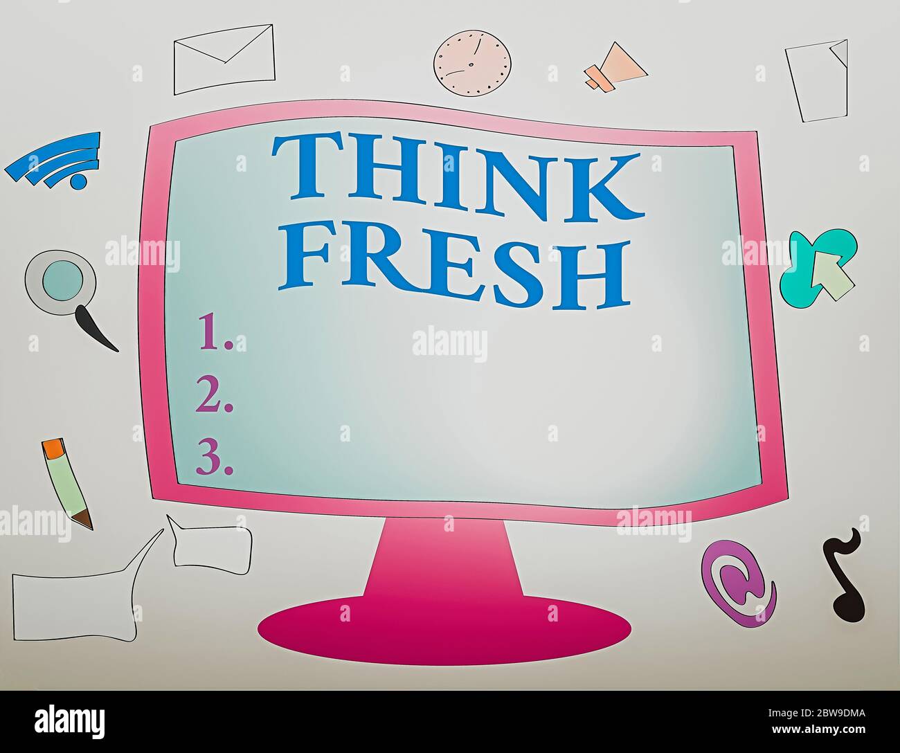 Writing note showing Think Fresh. Business concept for a new ...