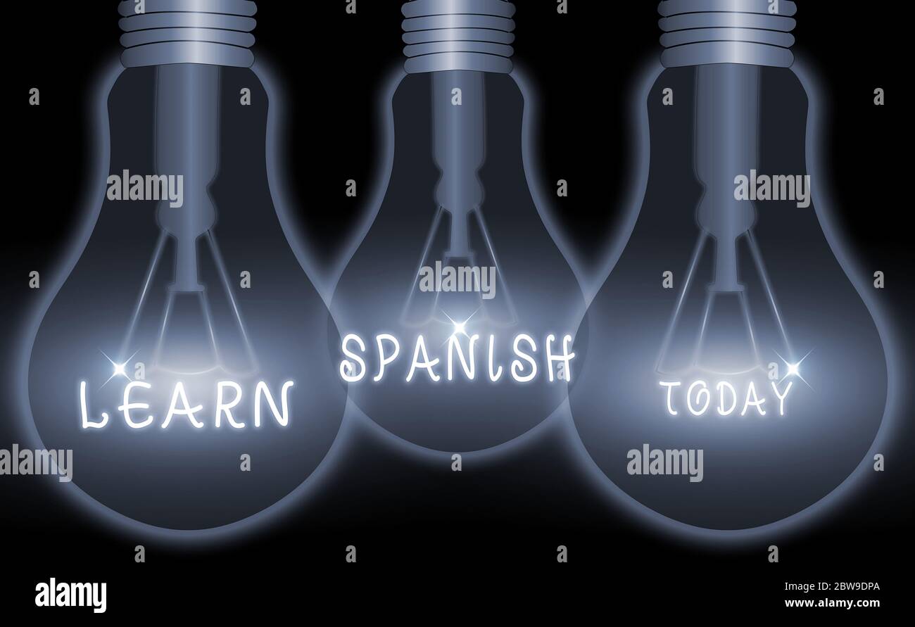 Conceptual hand writing showing Learn Spanish. Concept meaning to train ...