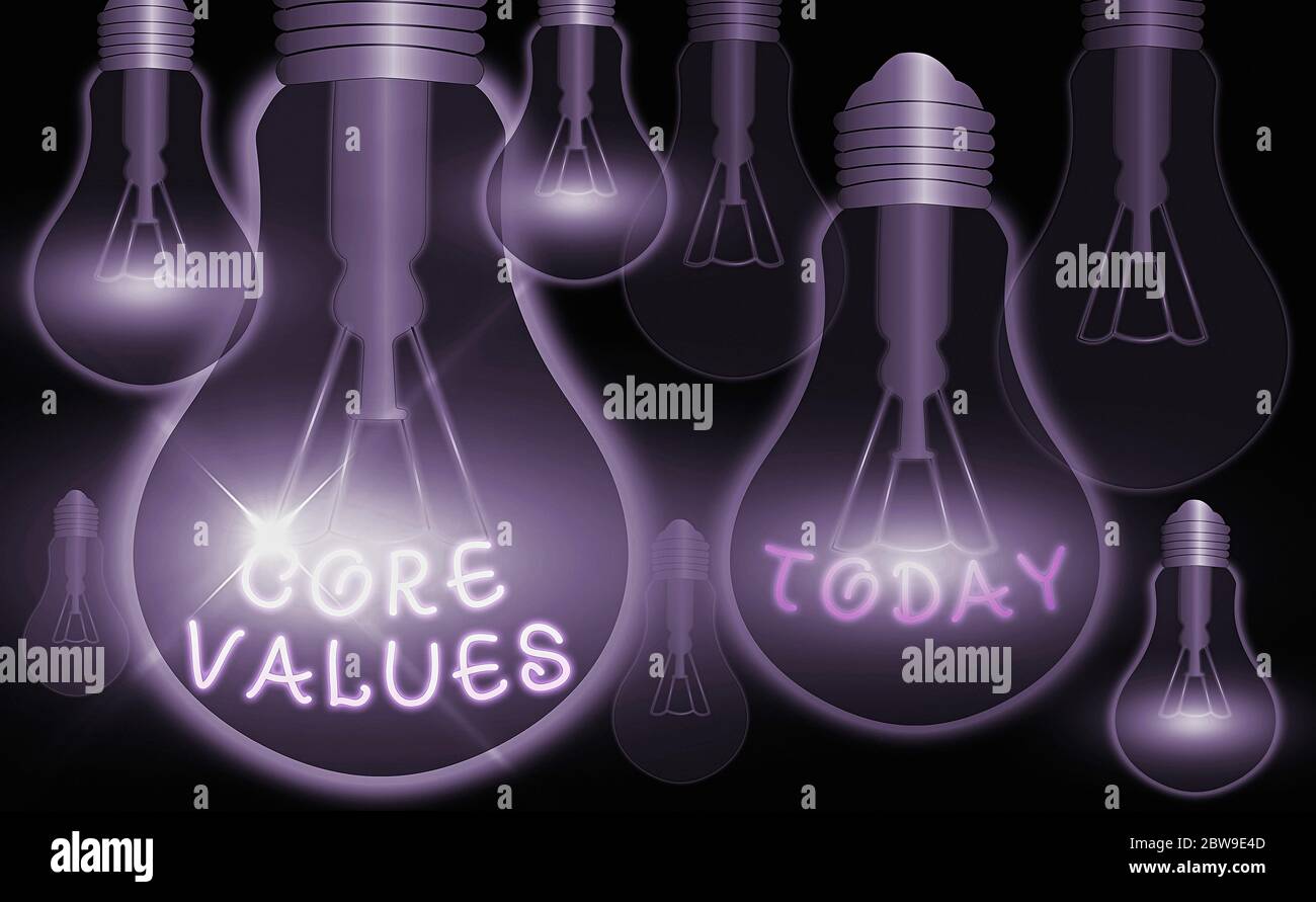 Handwriting text Core Values. Conceptual photo principles which guide ...