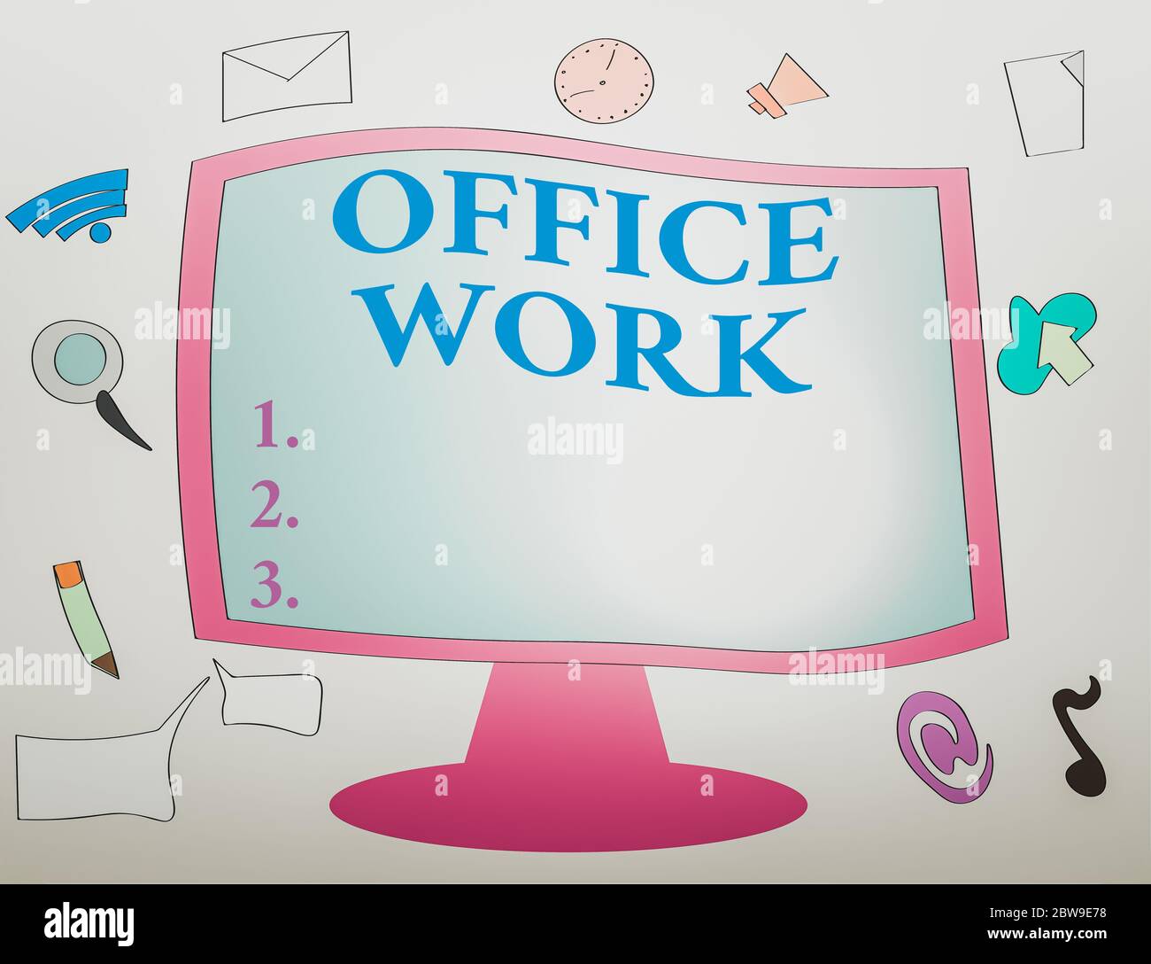 Writing note showing Office Work. Business concept for a work that ...