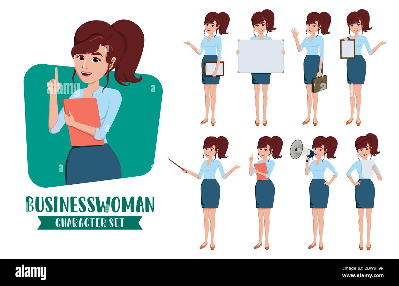 Businesswoman character vector set. Business woman character for sale ...