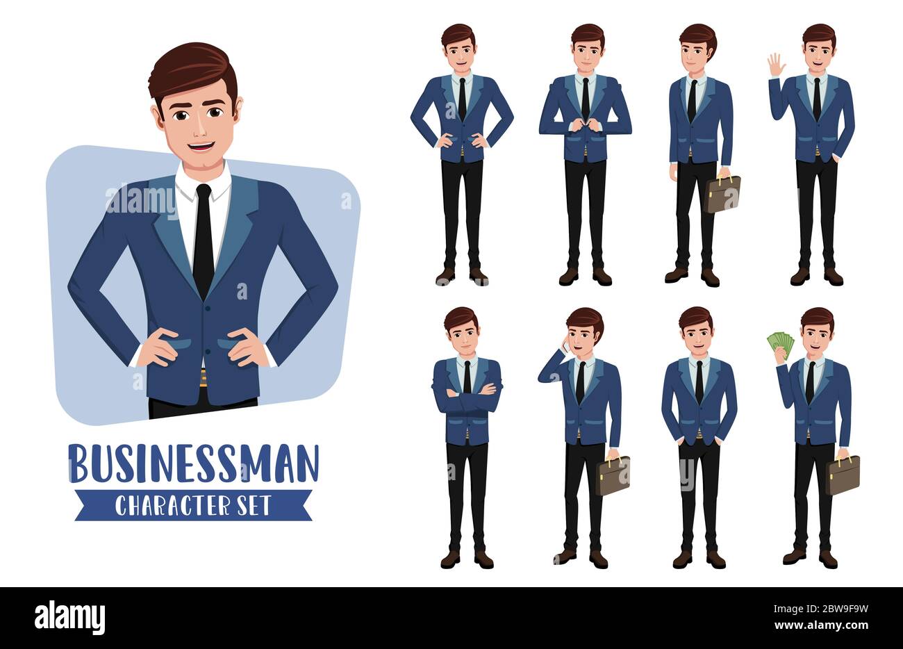 Businessman characters vector set. Business man character professional ...