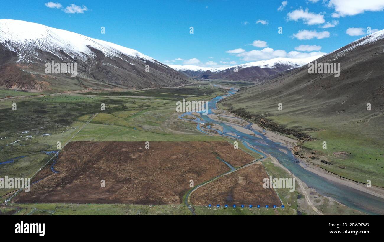 Litang. 29th May, 2020. Aerial photo taken on May 29, 2020 shows a view ...