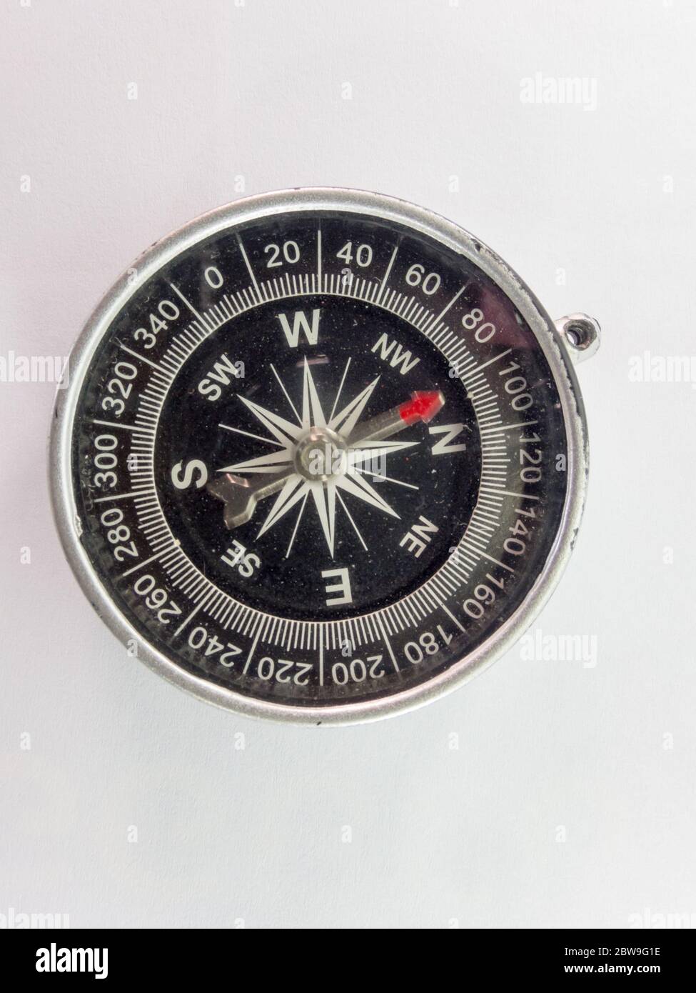 Black compass on a white background Stock Photo - Alamy