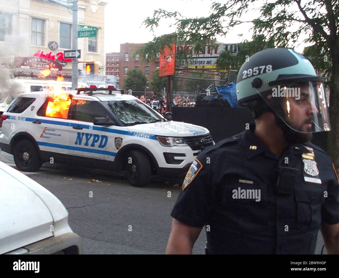 Police car destroyed hi-res stock photography and images - Alamy
