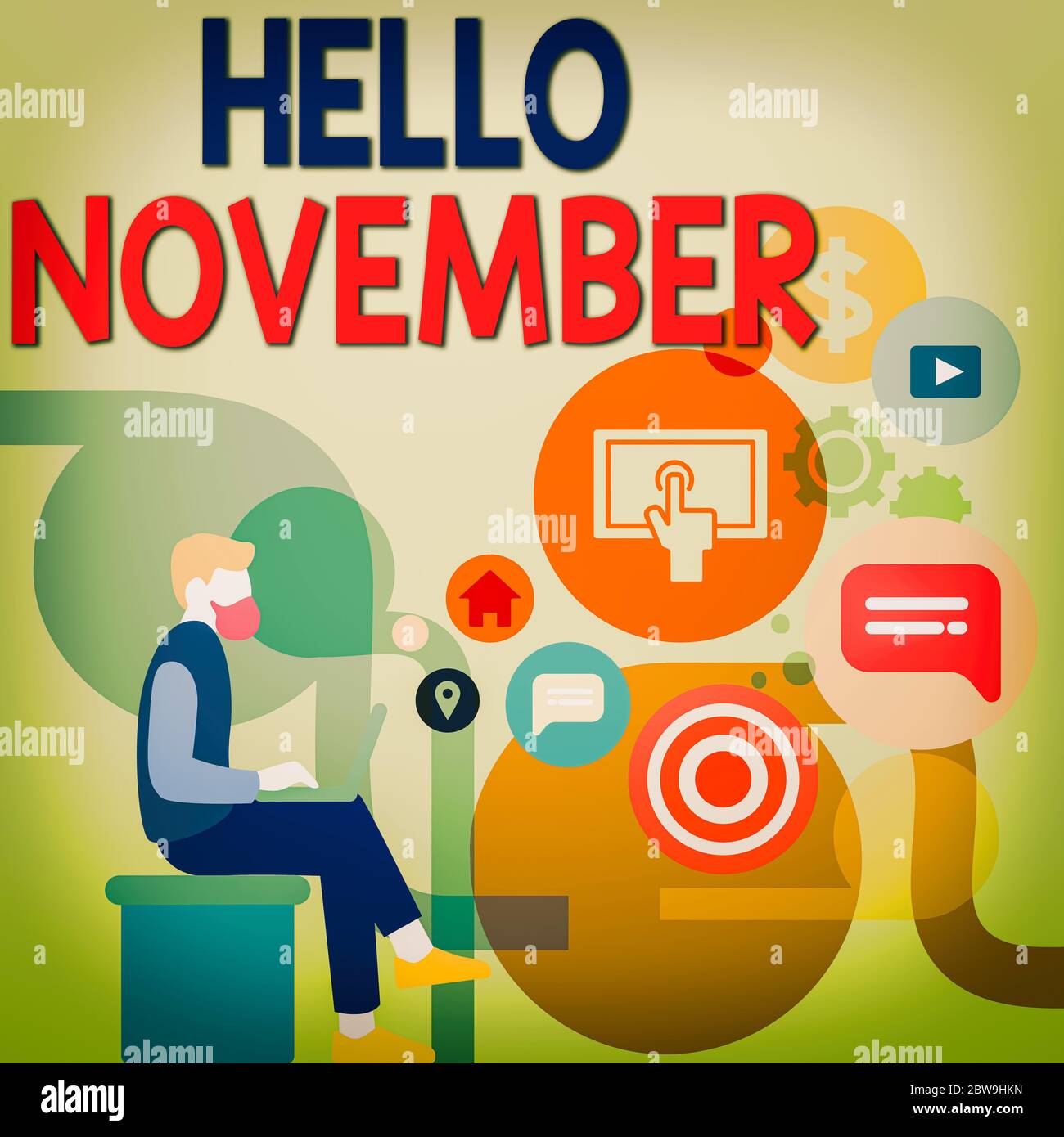Word writing text Hello November. Business photo showcasing greeting ...