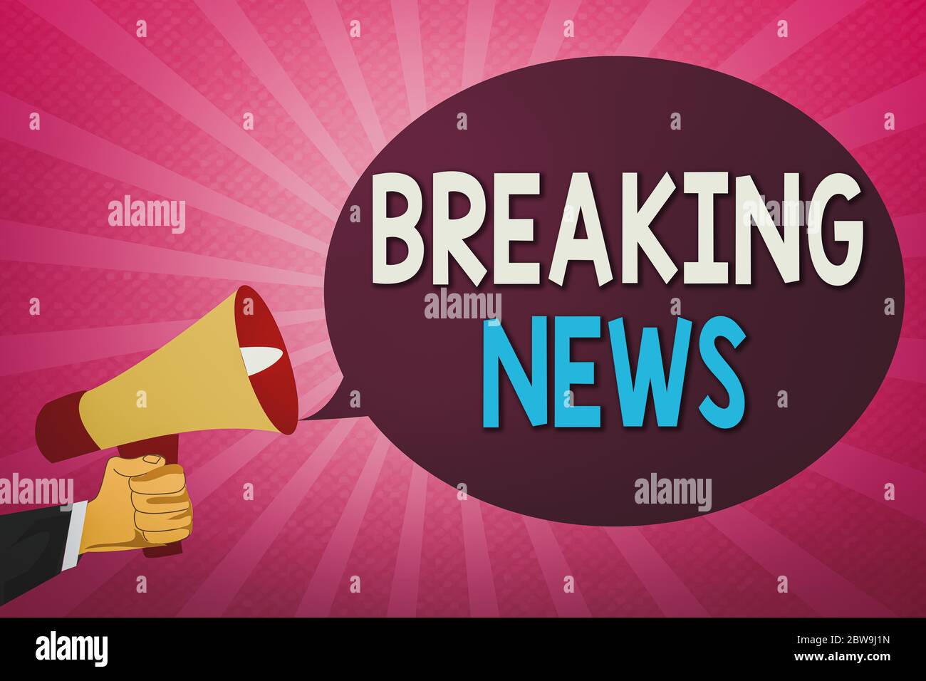 Writing note showing Breaking News. Business concept for newly received ...