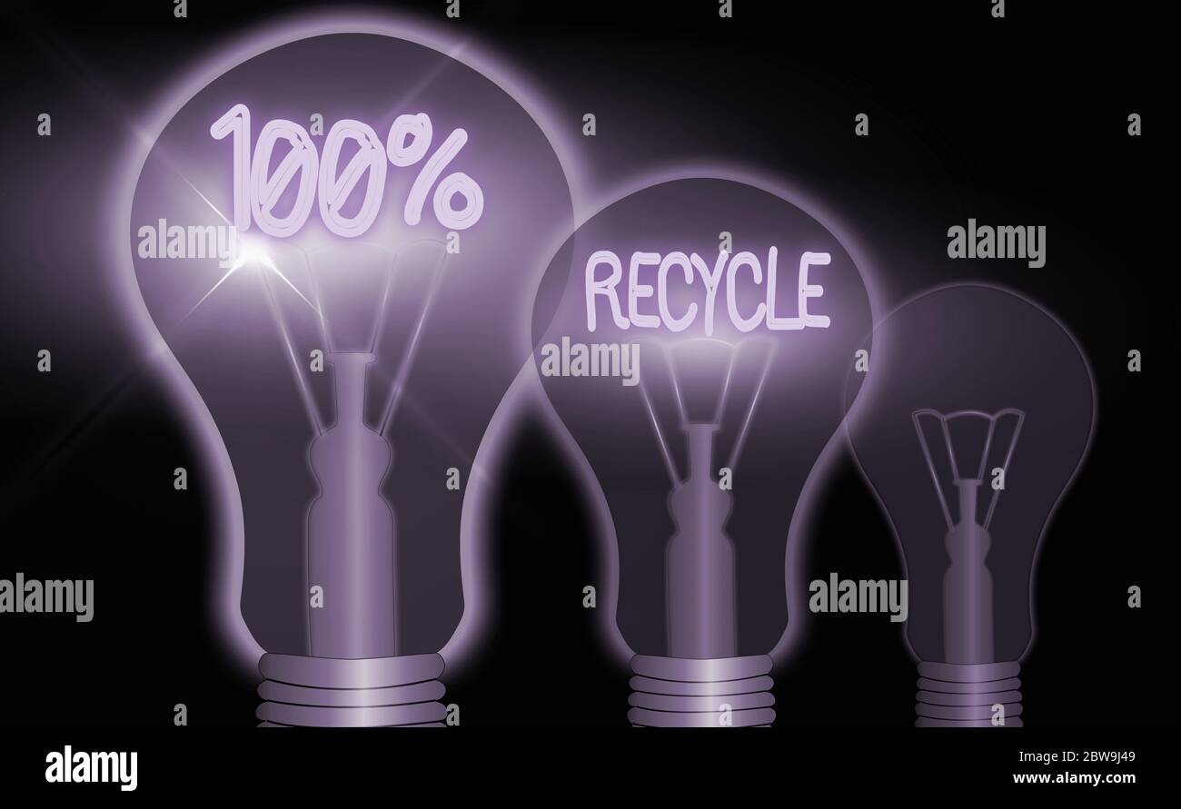Handwriting text writing 100 Percent Recycle. Conceptual photo Set of ...