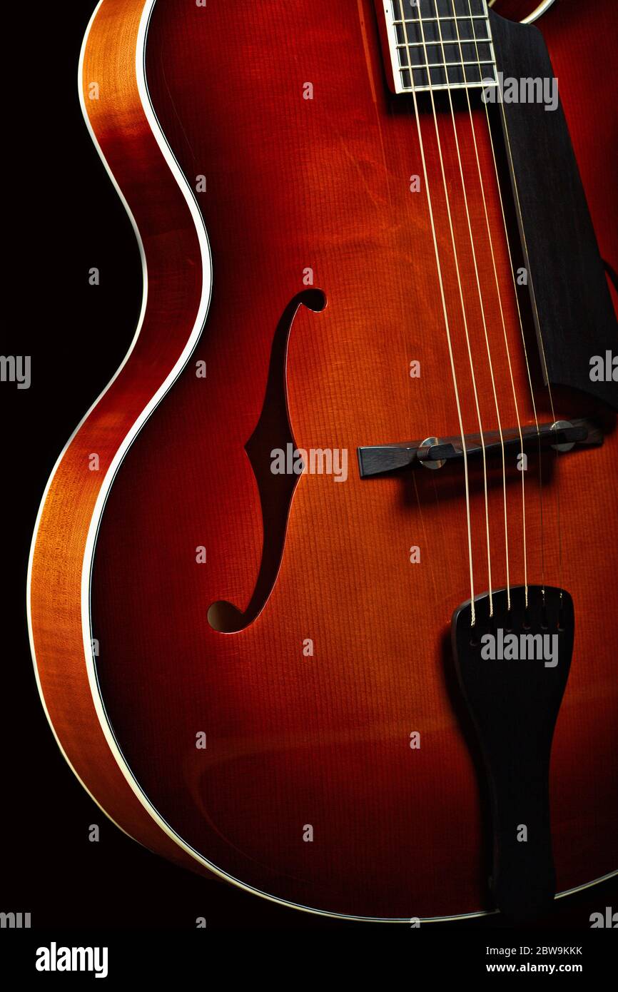Close up of acoustic guitar Stock Photo - Alamy