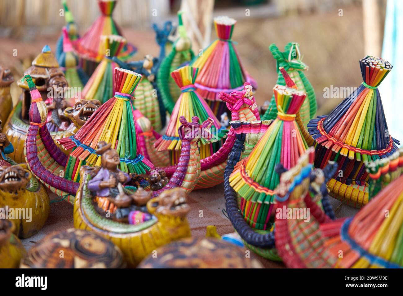 Totora boat peru hi-res stock photography and images - Alamy