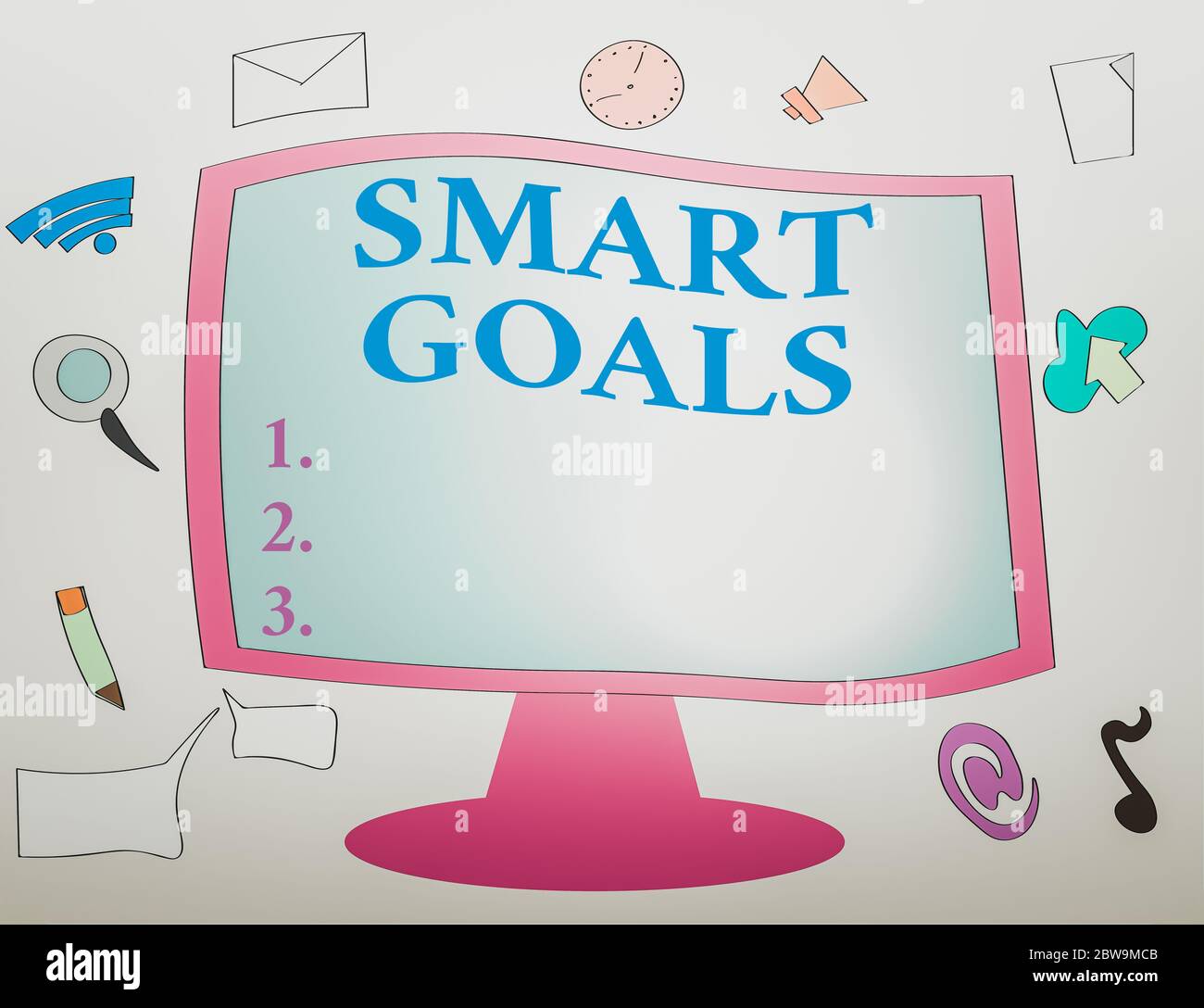 Writing note showing Smart Goals. Business concept for mnemonic used as ...