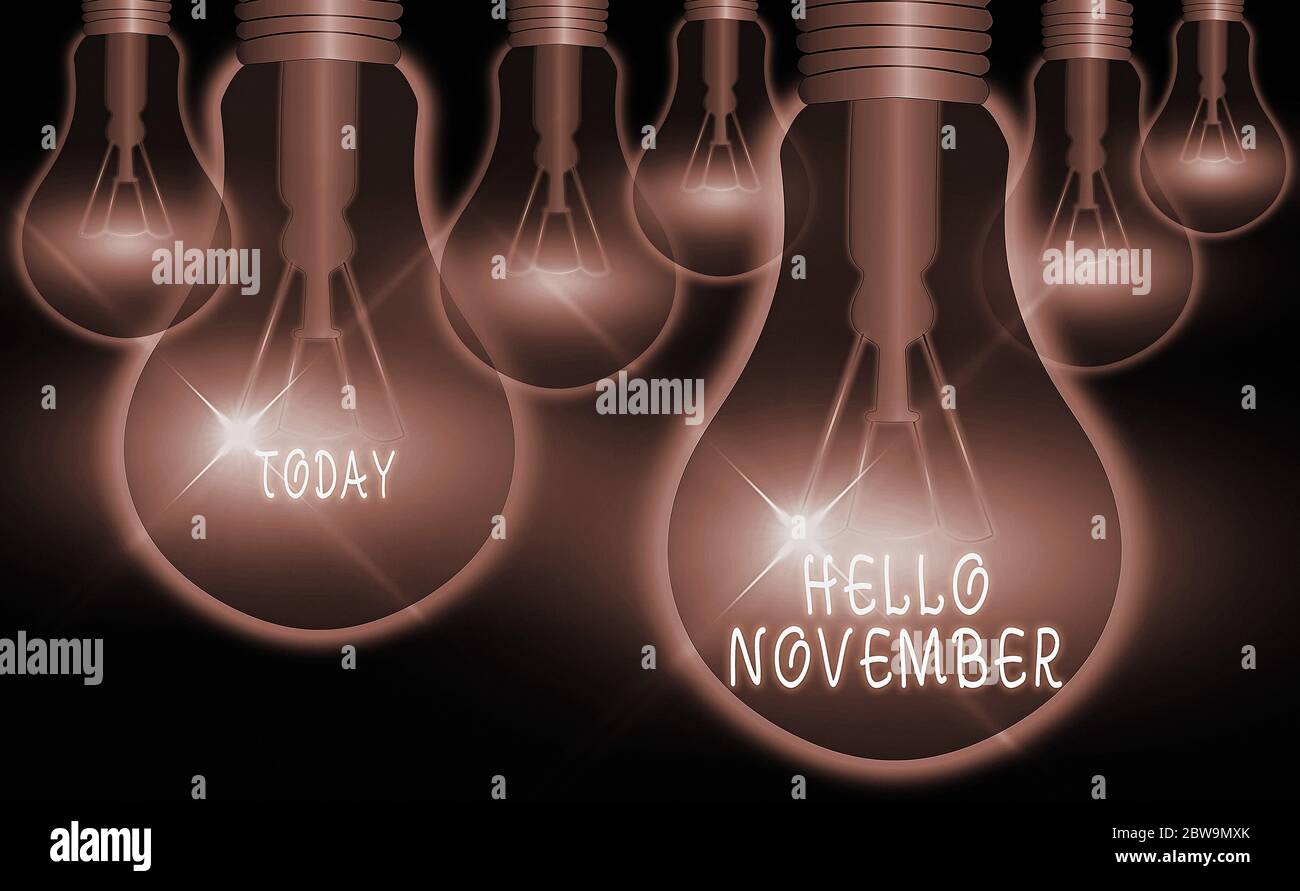 Word writing text Hello November. Business photo showcasing greeting ...