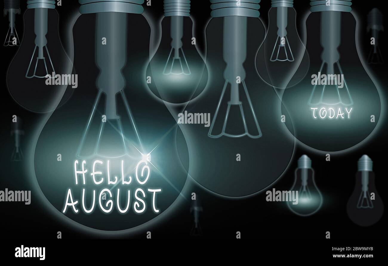 Text sign showing Hello August. Business photo text a positive greeting ...
