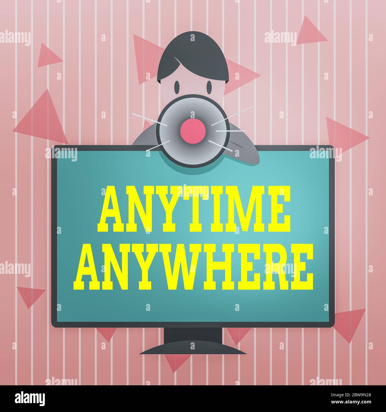 Handwriting text Anytime Anywhere. Conceptual photo obtainable goal ...