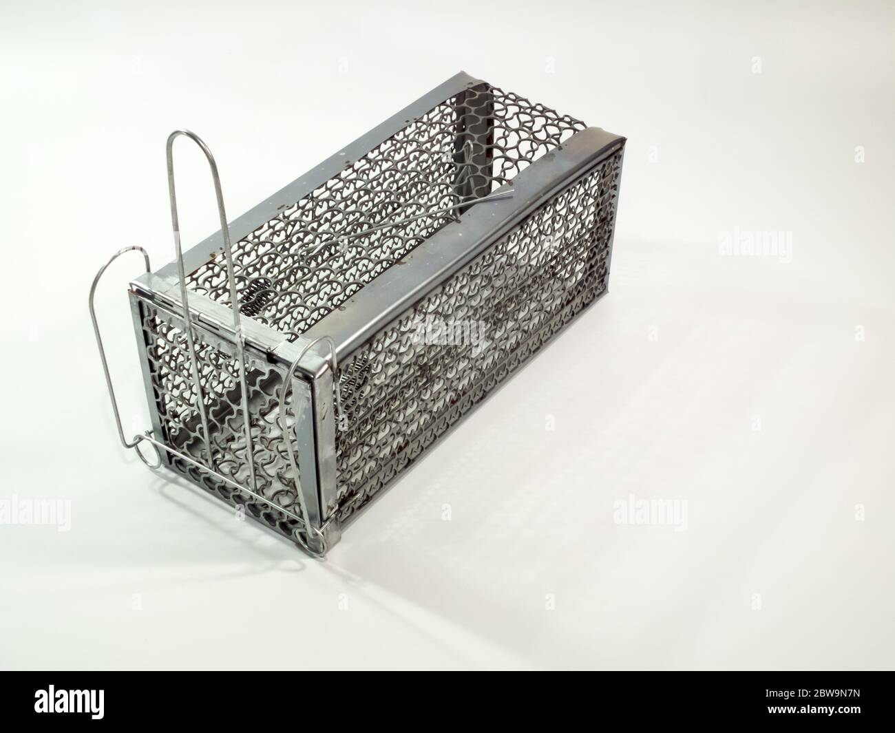 Cage mouse trap on white background Stock Photo - Alamy