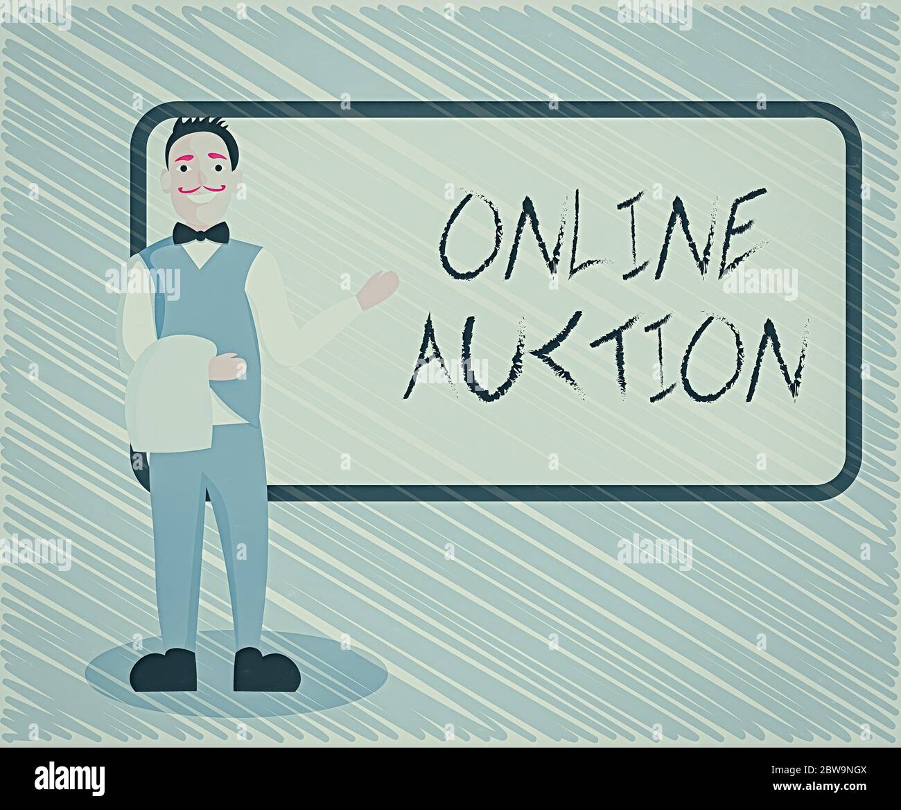 Text sign showing Online Auction. Business photo showcasing digitized ...