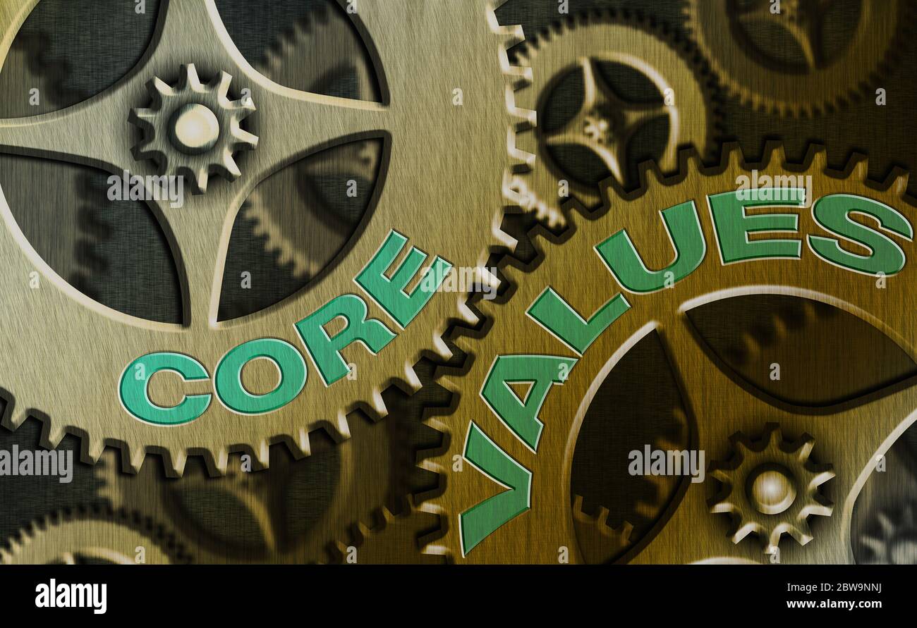 Writing note showing Core Values. Business concept for principles which ...