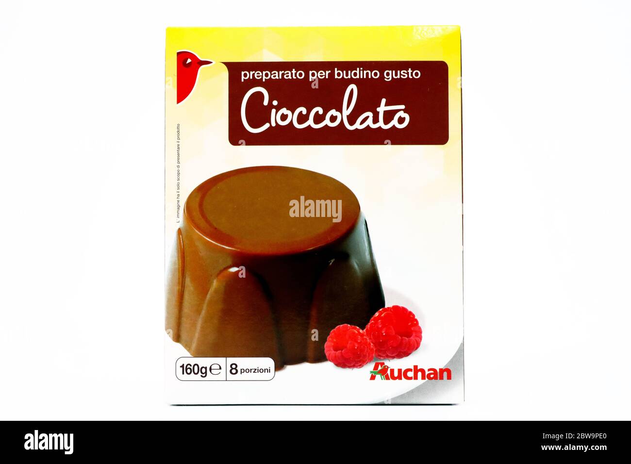 Chocolate flavoured Pudding sold by Auchan supermarket chain Stock ...