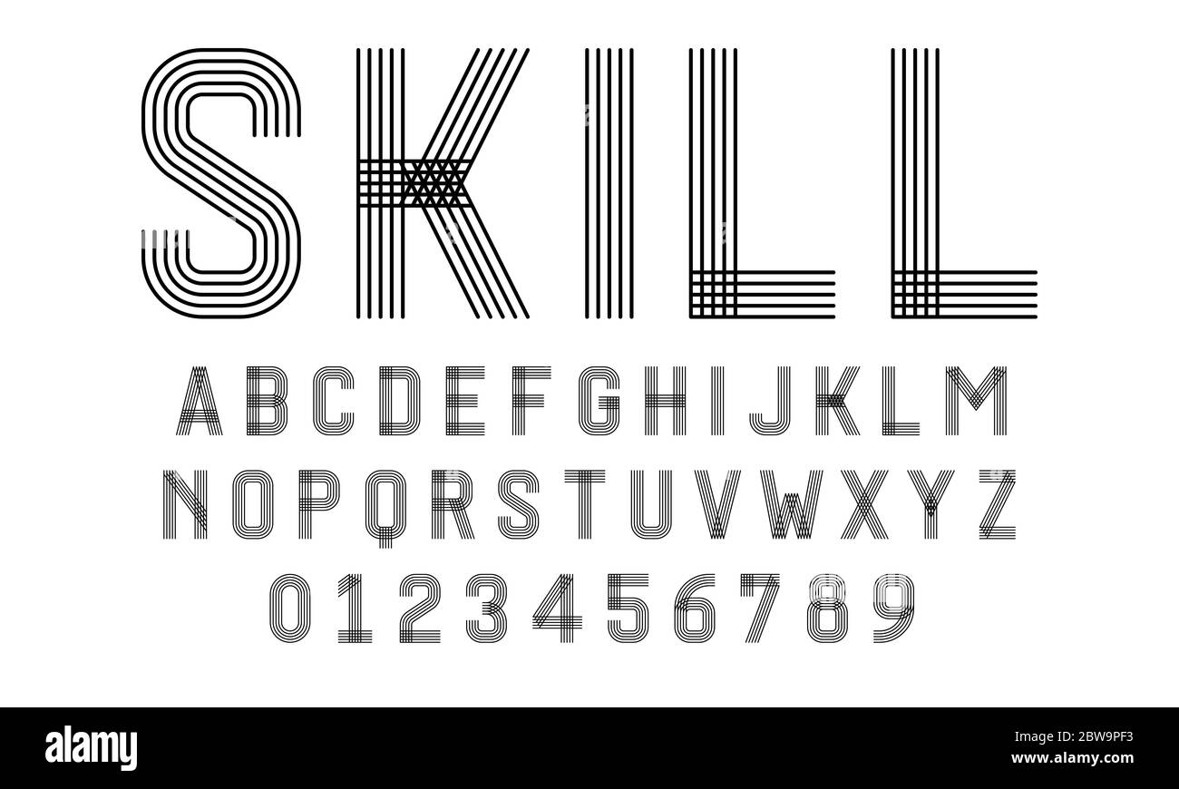 Set Of Alphabets Font Letters And Numbers Modern Abstract Design With set-of-alphabets-font-letters-and-numbers-modern-abstract-design-with