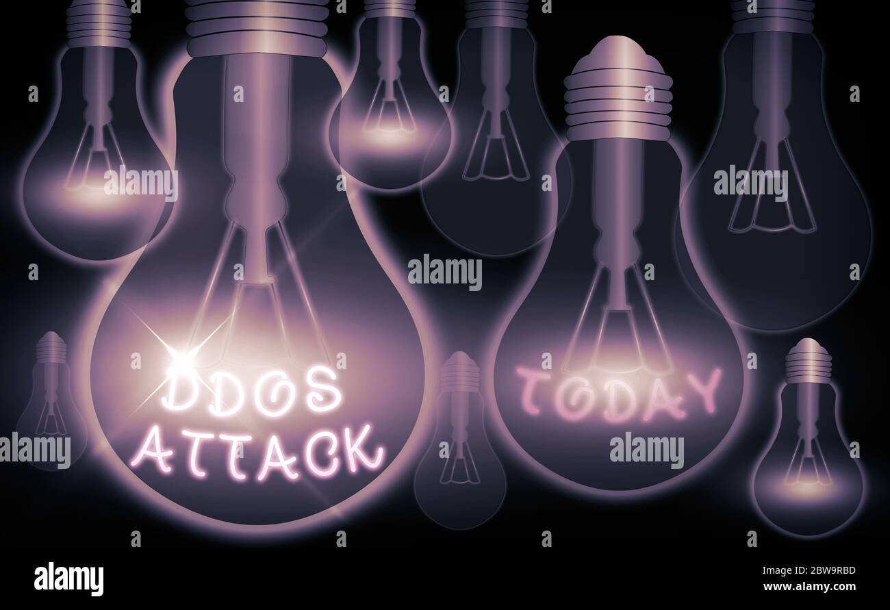 Handwriting text Ddos Attack. Conceptual photo disturbed access to the ...