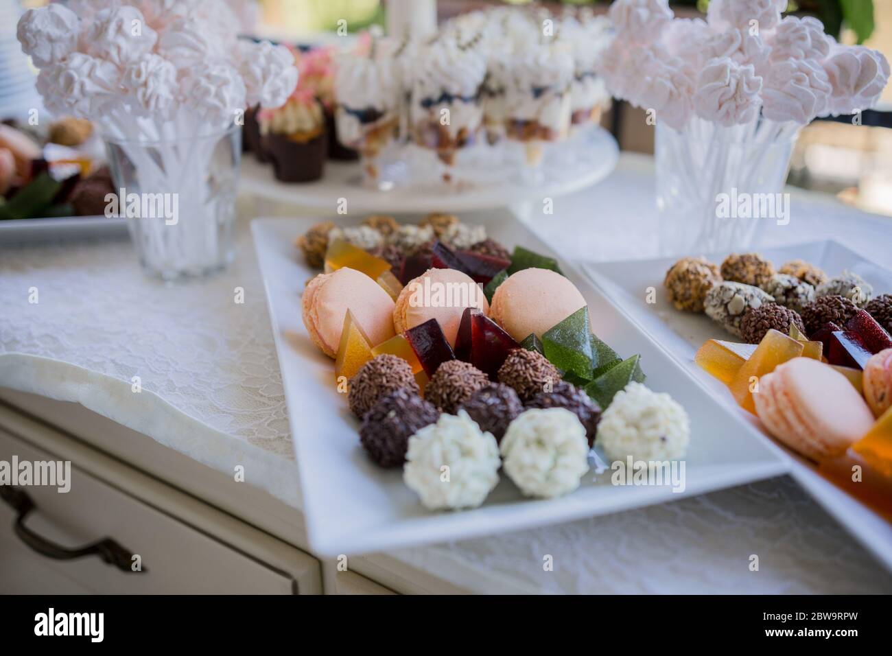 a candy bar with sweets at the party Stock Photo - Alamy