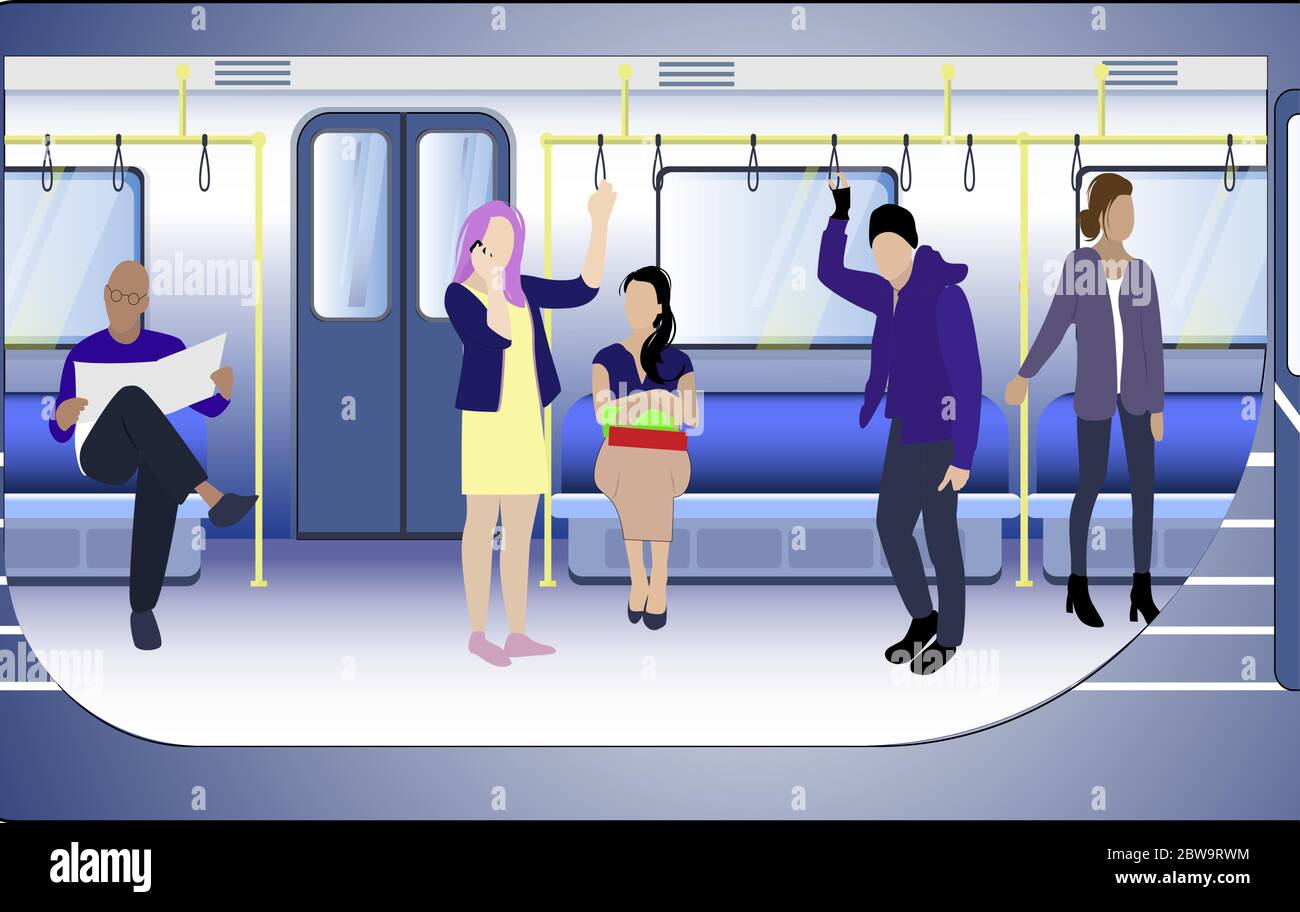 Woman subway window Stock Vector Images - Alamy