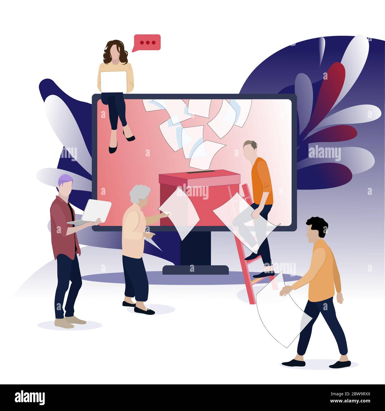 People vote in referendum Stock Vector Images - Alamy