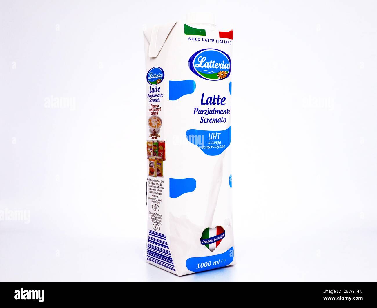 Latteria low fat Italian Milk sold by Lidl Supermarket chain Stock ...