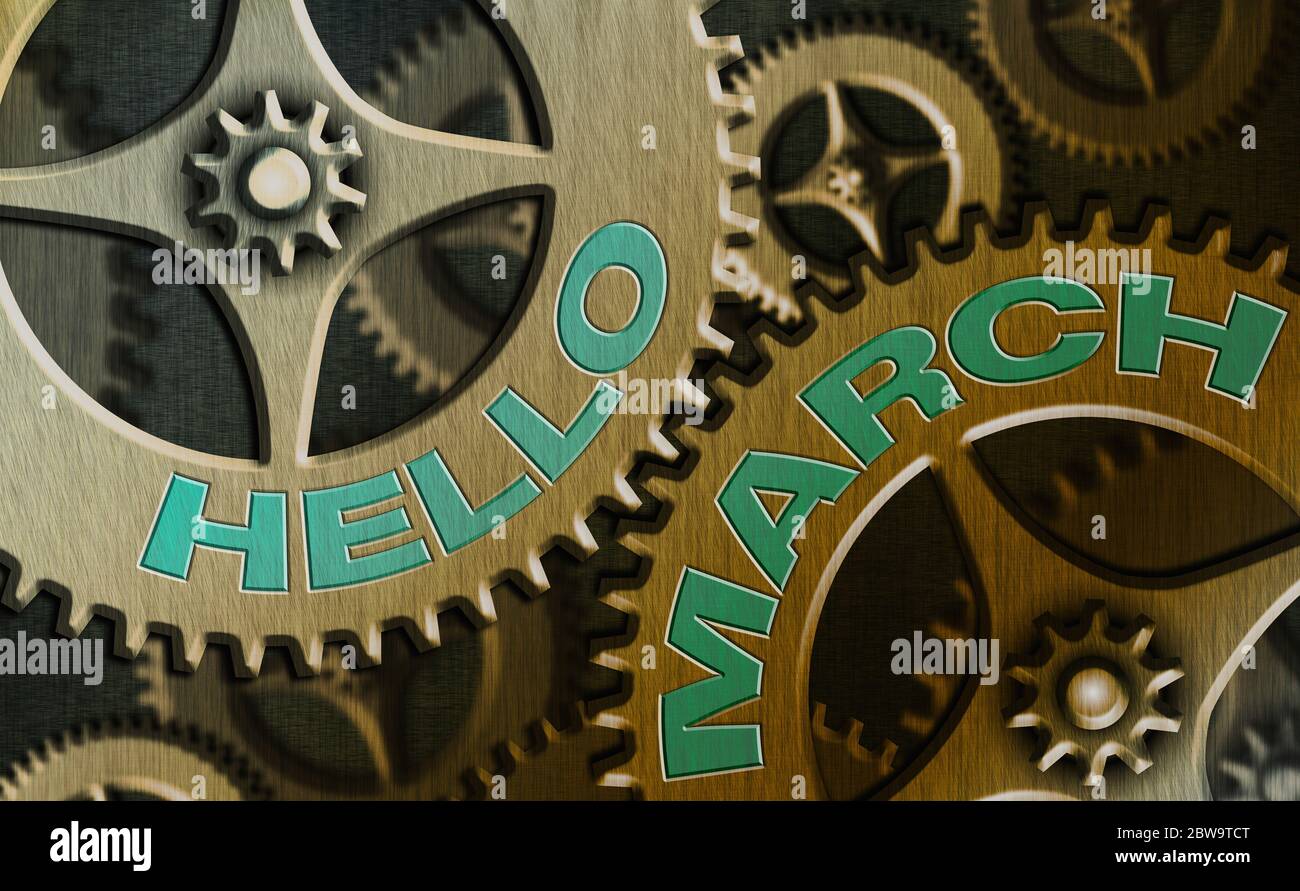 Writing note showing Hello March. Business concept for a greeting ...