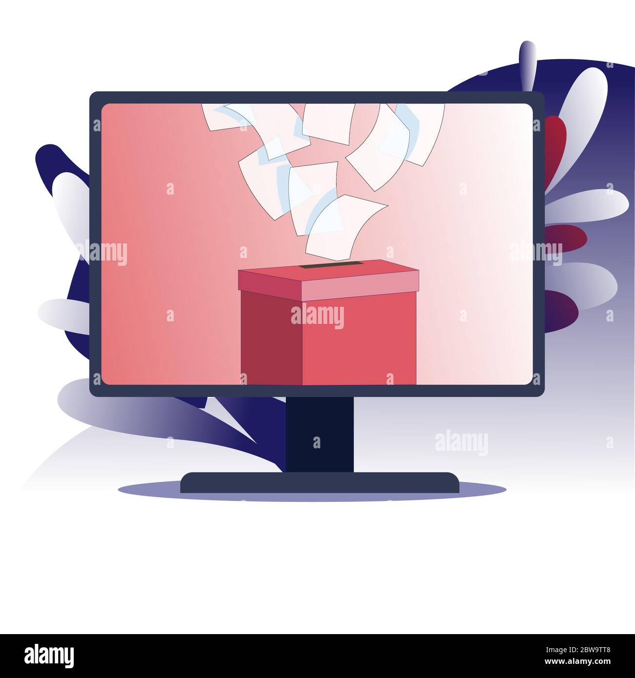 Online ballot box for voting and balloting, registration app, democracy ...