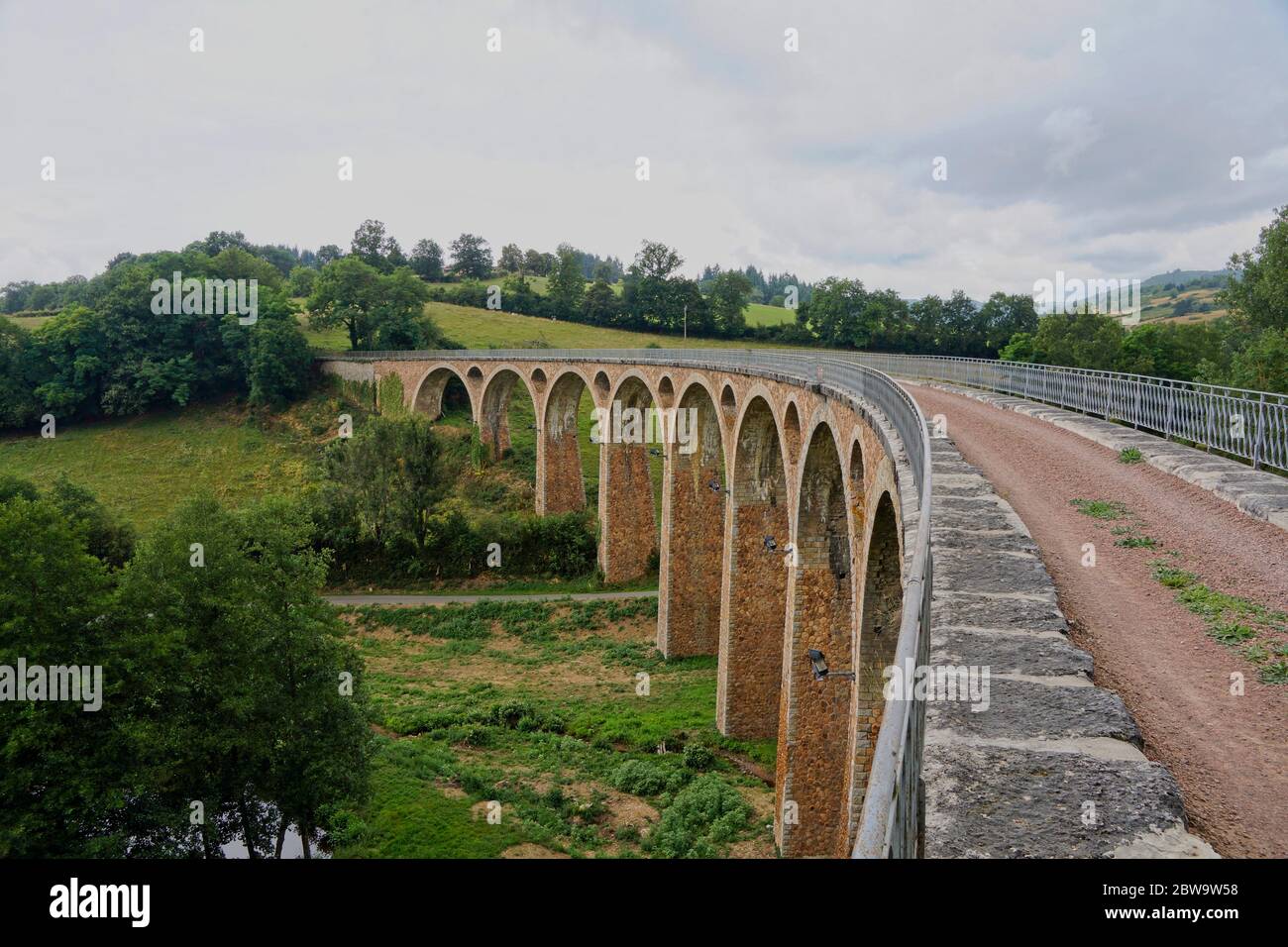 Old rail road bridge (Viaduc de juré) in the Loire Department in France ...