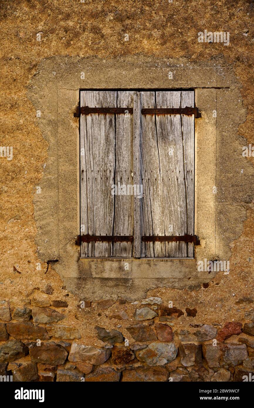 Window closed with shutters Stock Photo - Alamy