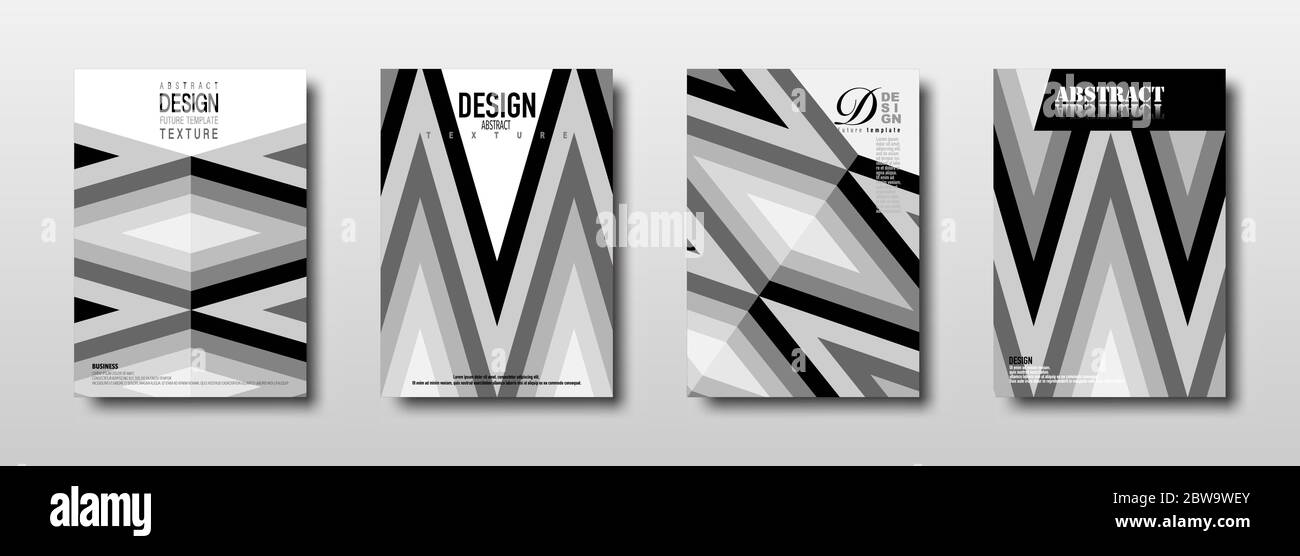Future template design with monochrome rhombus texture collection ...