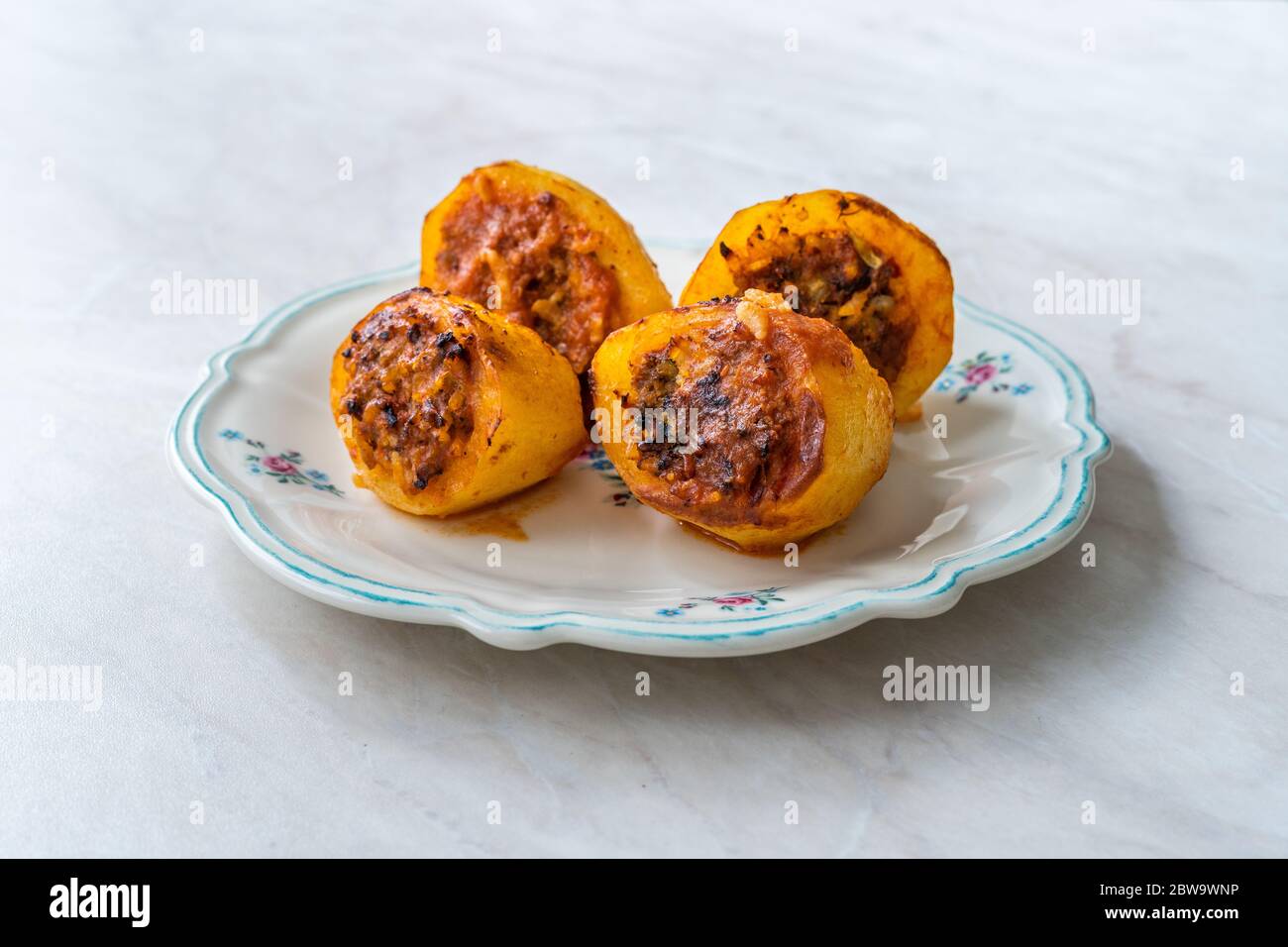 Turkish Food Dolma with Potatoes Filled with Minced Meat / Patates ...