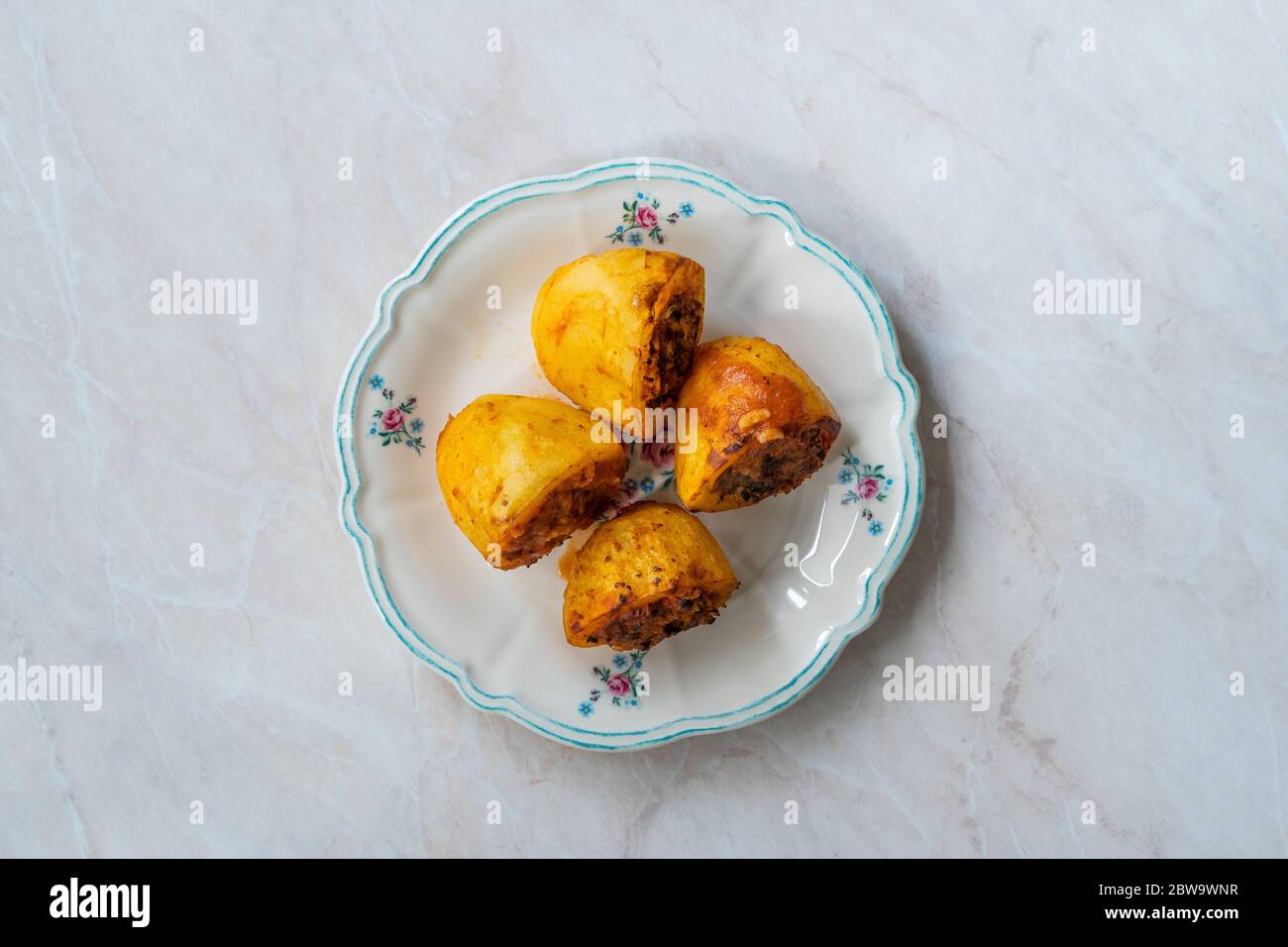 Turkish Food Dolma with Potatoes Filled with Minced Meat / Patates ...